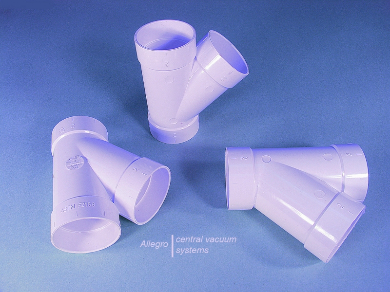 Beam Central Vacuum Installation 2 inch Standard PVC White 45 Degree "Y"